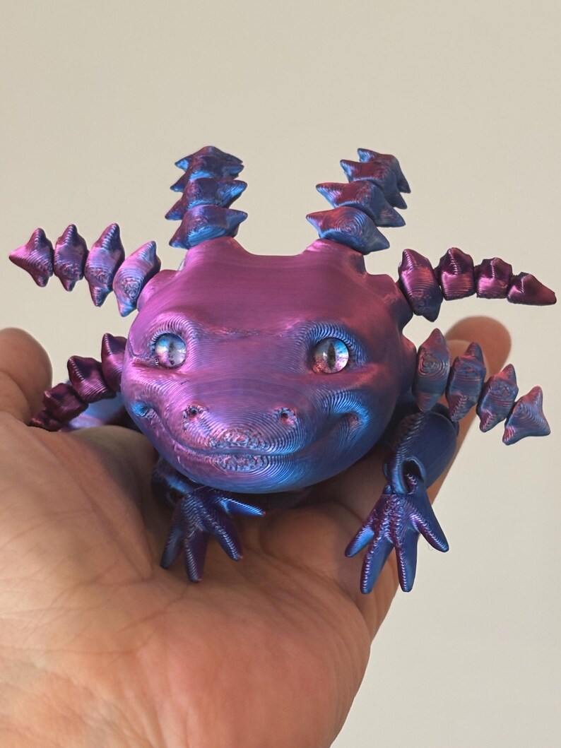 Articulated Bioplastic 3D Printed Axolotl Toy: Multicolor Silk PLA ...
