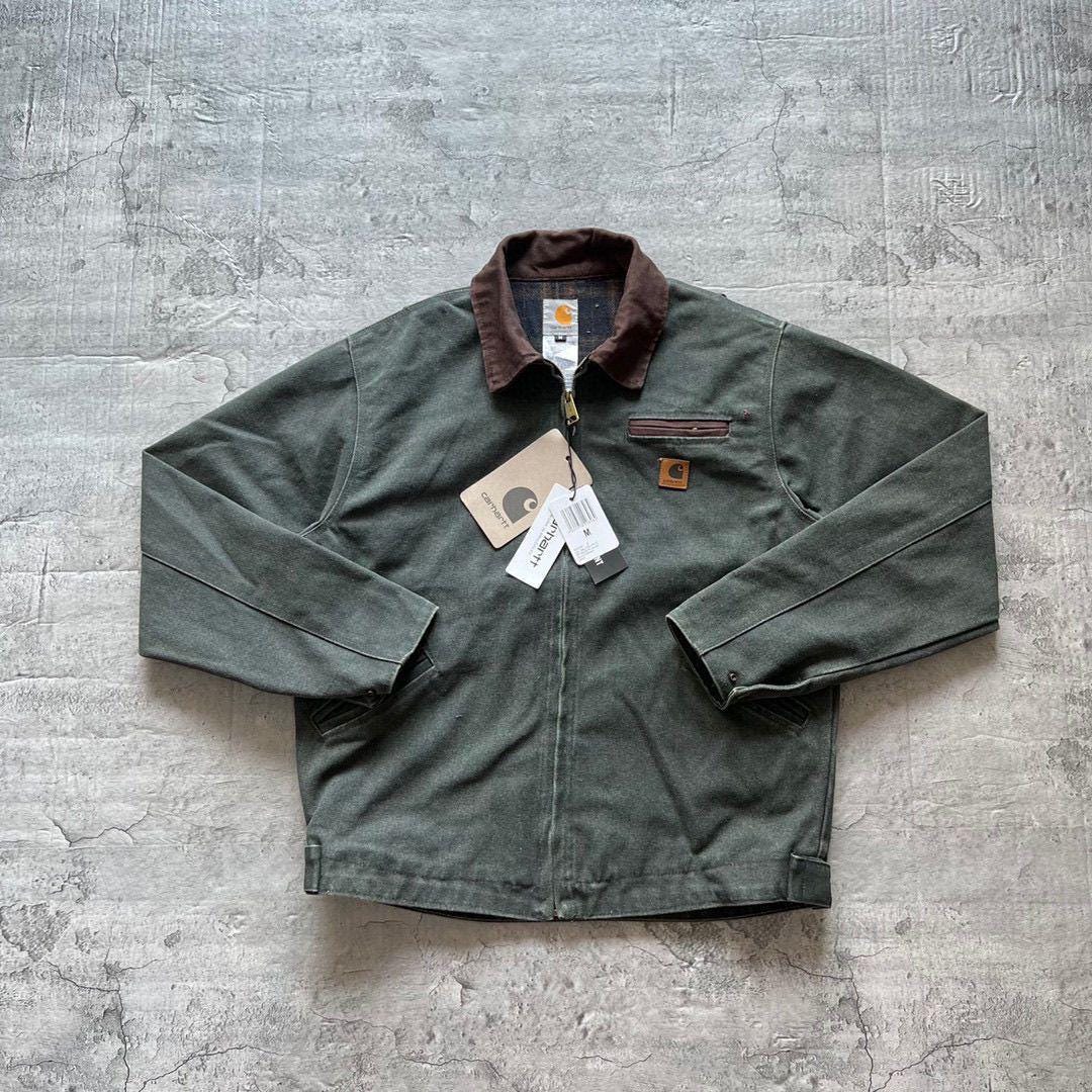 Carhartt J97 Mos Green Detroit Work Jacket, Streetwear Casual Jackets, Carhartt Detroit Jackets ...