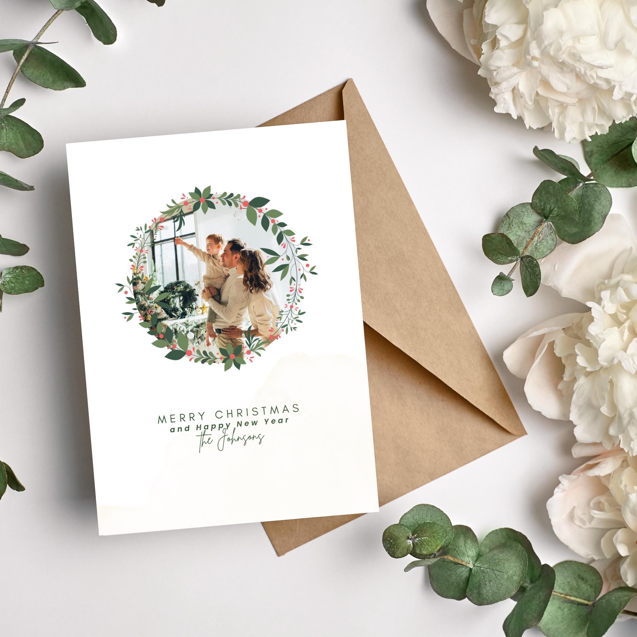 Editable Christmas Card Template for Canva Personalized Holiday ...