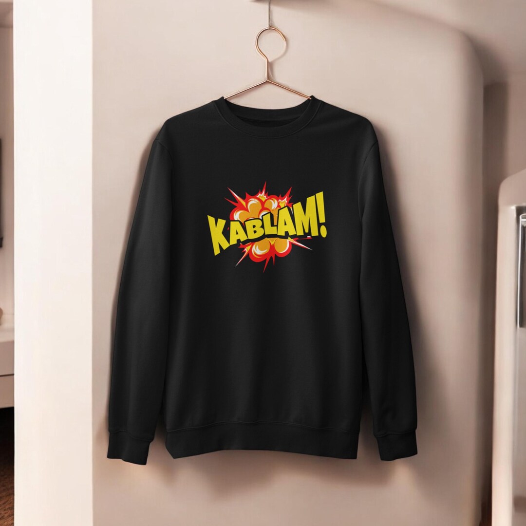 Comic Book Style Sweatshirt, Retro Pop Art KABLAM! Sweatshirt, Unisex ...