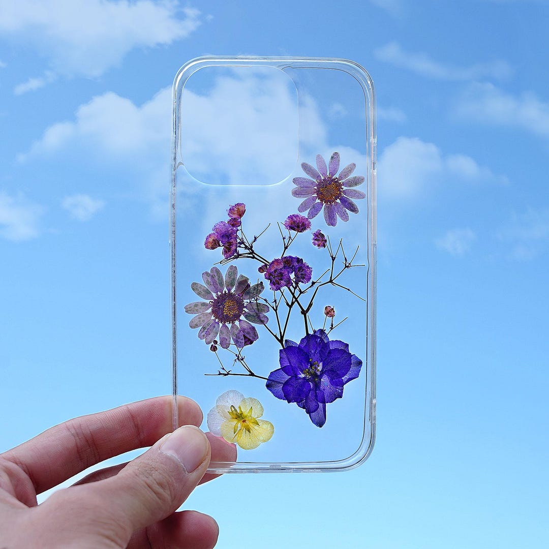 100% Real Flowers Phone Case iPhone 16 15 14 13 12 11 Pro Max X XR 8 SE Case, Pressed Flower ...