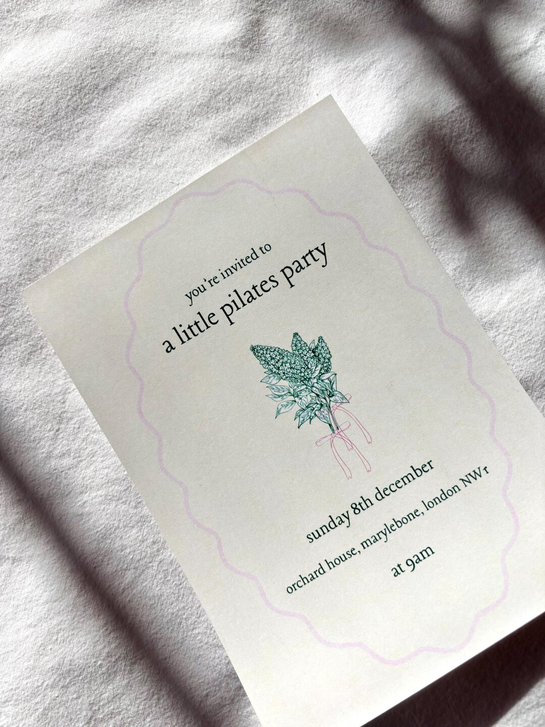 INVITATION Pilates Party, Feminine, Host, Elegant, Birthday Party ...