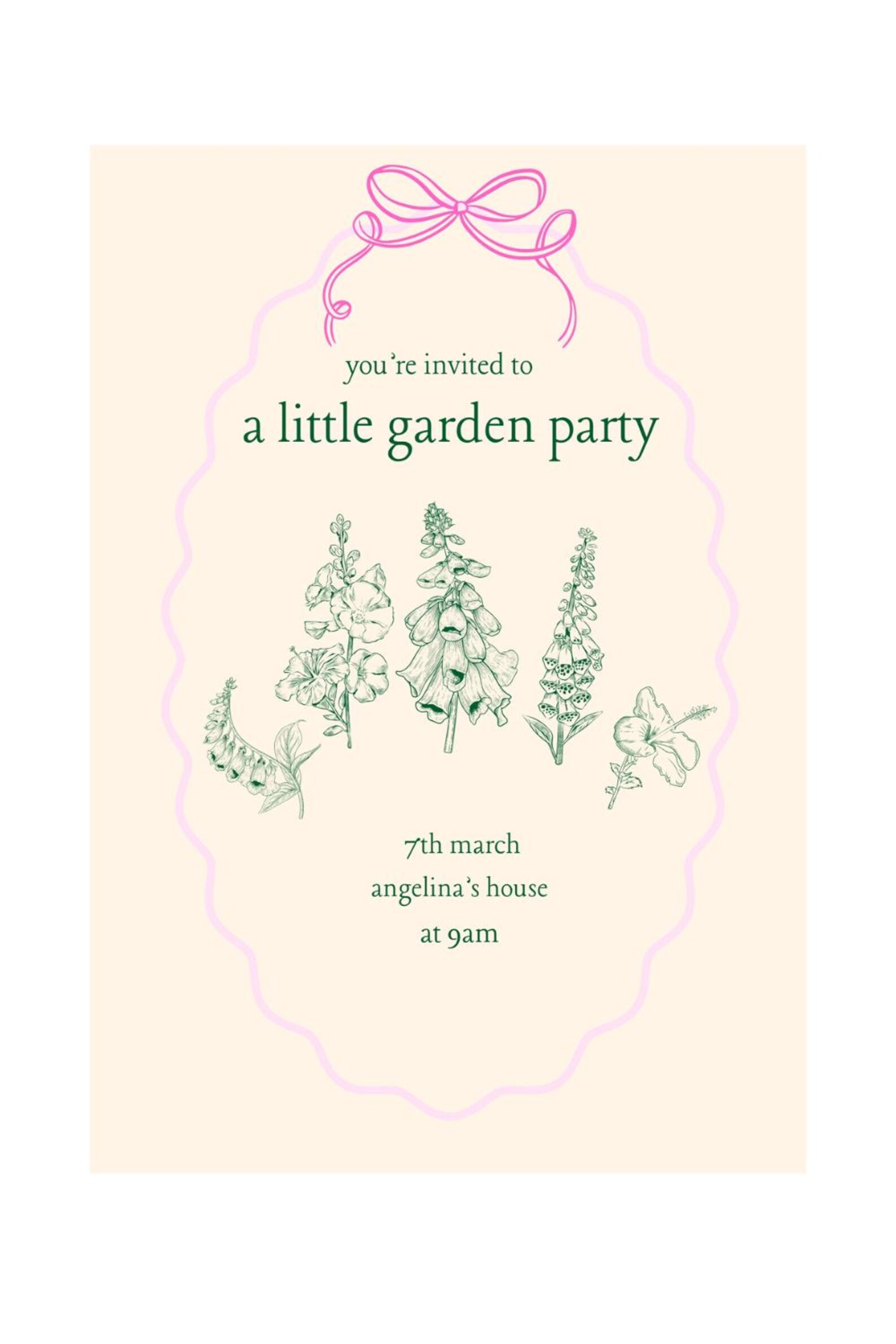 INVITATION Spring Garden Party Invite Summer Floral Birthday Party ...