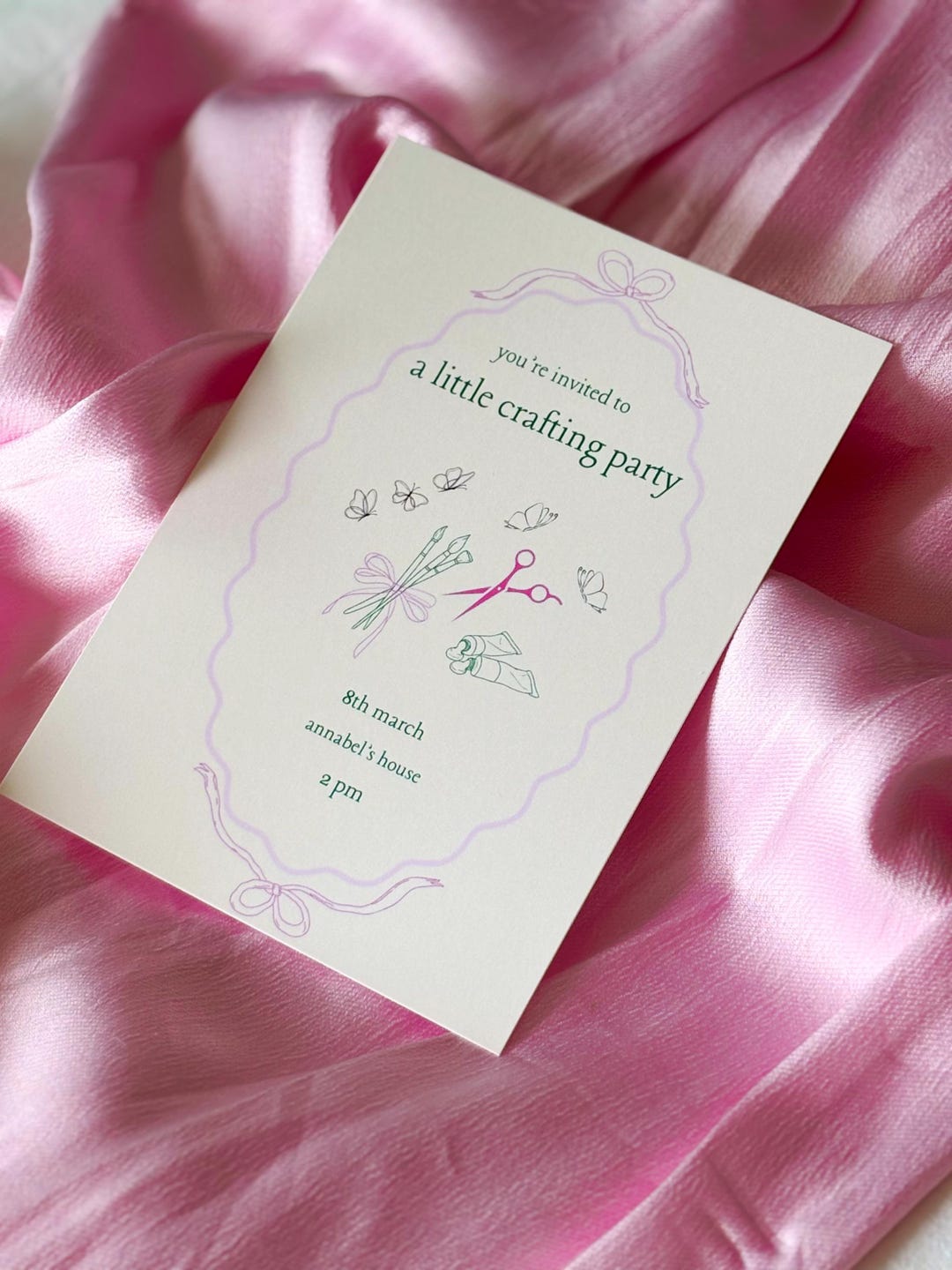 INVITATION Craft Party Invite Craft Evening Invite Elegant Arts and ...