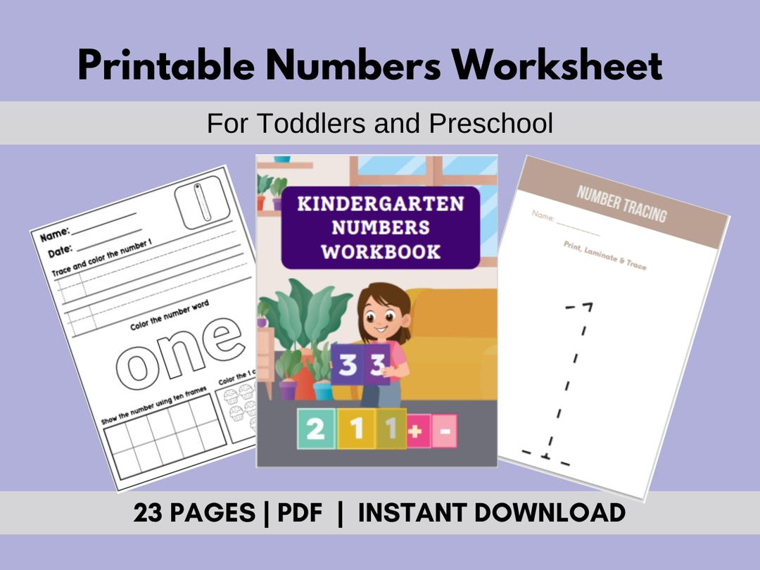 Numbers Worksheets for Preschool & Toddlers | 231 Pages Printable PDF ...