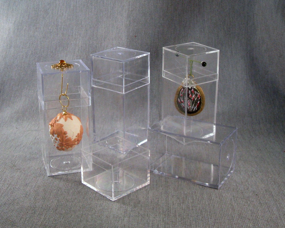 Acrylic Box With Tall Lid for Displaying Hanging Ornaments, 3 5/16 ...