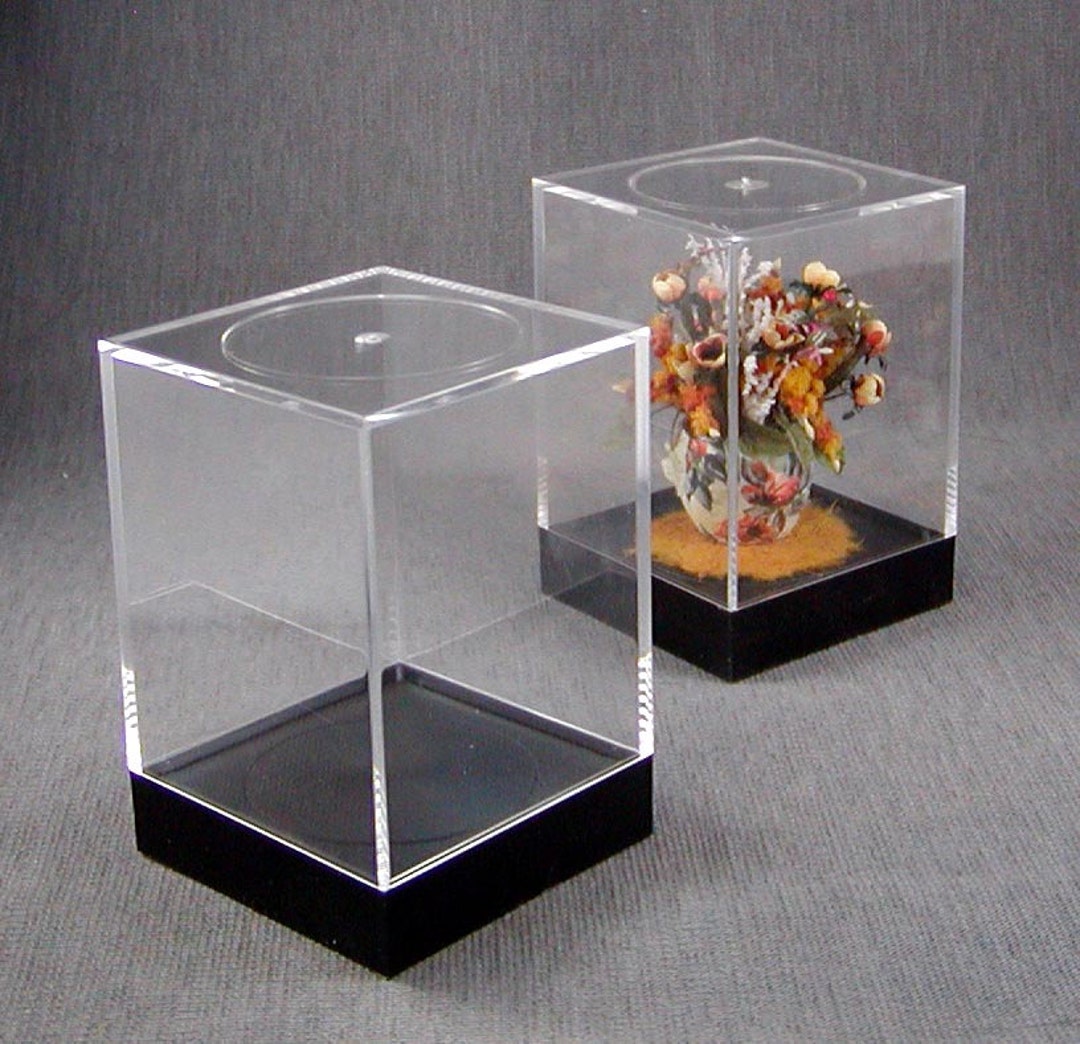 Acrylic Showcase Box for Display 3 3/8" Tall X 2 5/16" Wide on Four ...