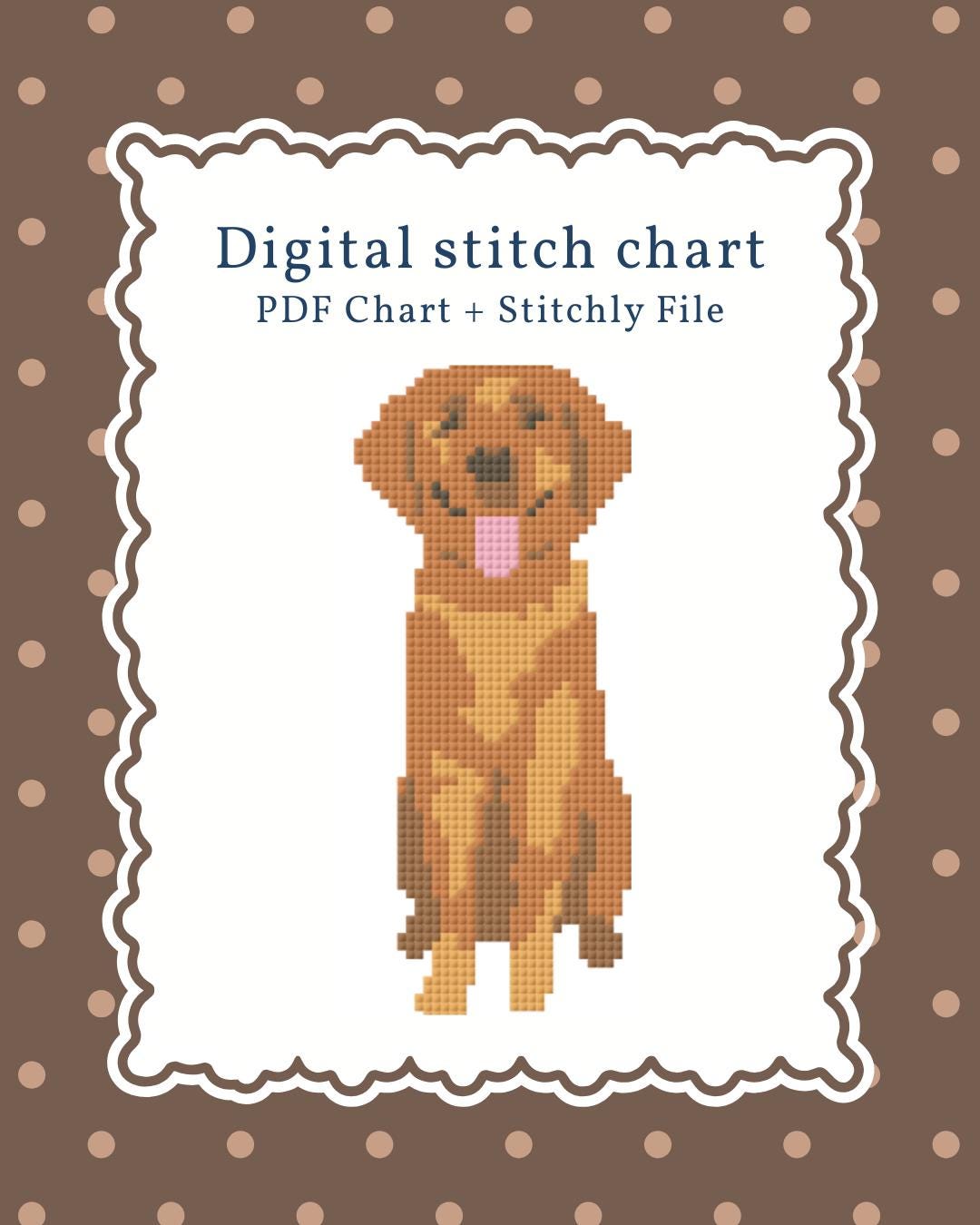 Golden Retriever Needlepoint and Cross Stitch Digital Design ...