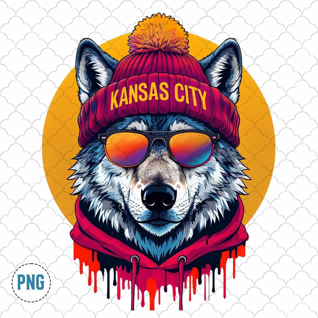 Vibrant Cartoon Wolf in Kansas City Beanie-football Team Mascot PNG ...