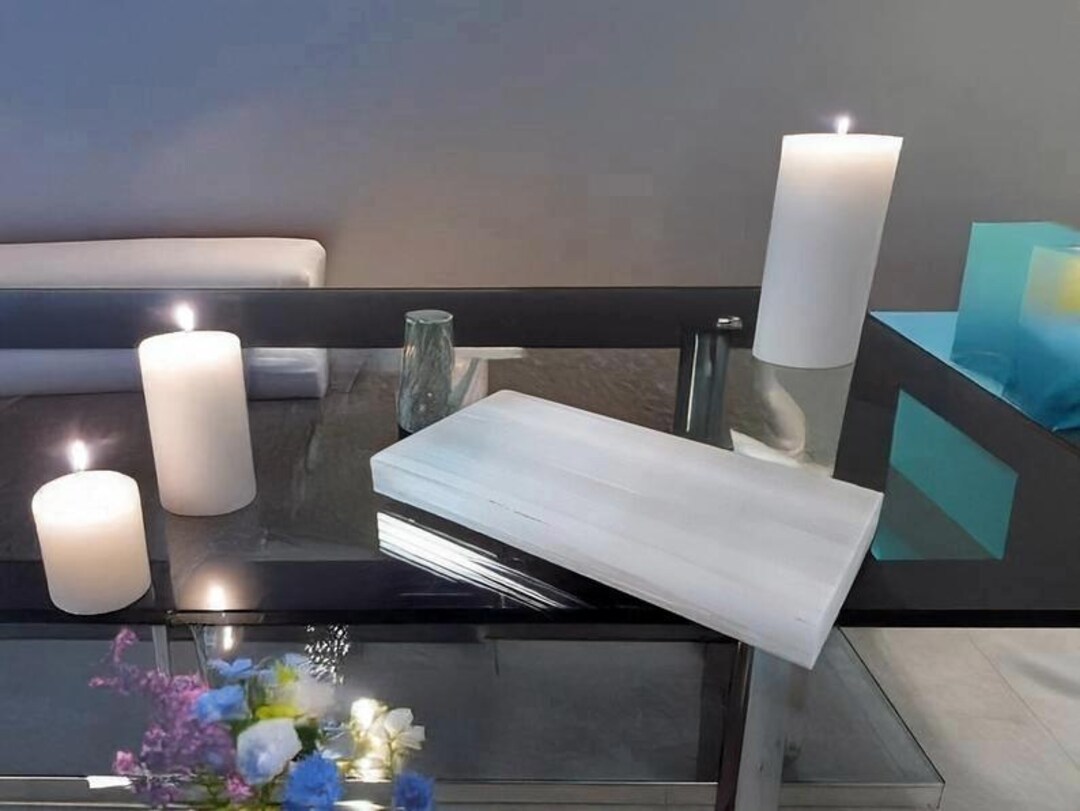 Extra Large Selenite Plate: Natural Crystal Healing Stone, Home Decor ...