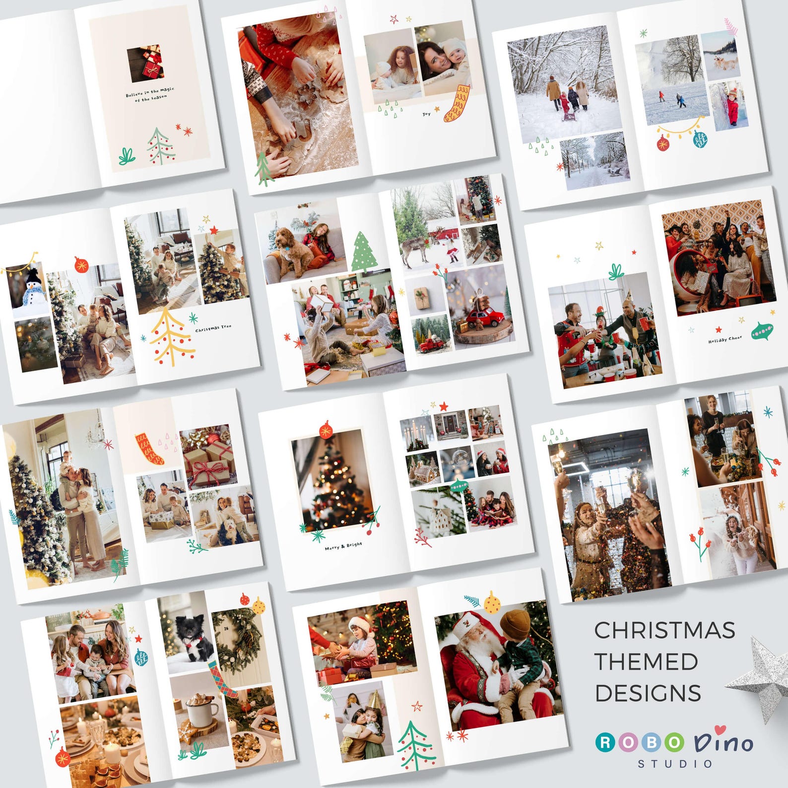 Christmas Photo Book Canva Template: Holiday Scrapbook, Keepsake Memory ...