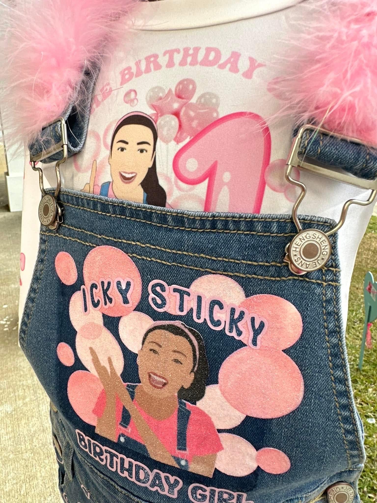 Custom Ms Rachel Bubbles Birthday Outfit – Personalized Denim Overalls ...