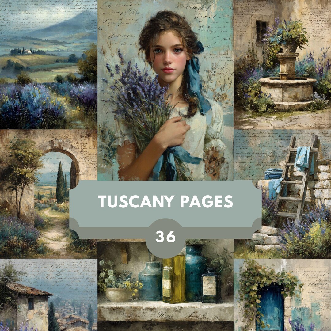 Tuscany Junk Journal Pages for Scrapbooking Collage DIY Hand Made ...