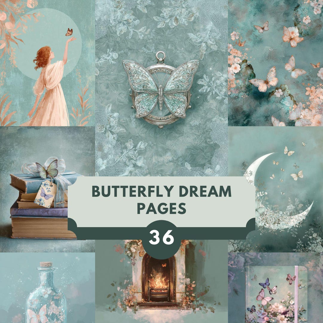 Printable Butterfly Junk Journal Kit – Pastel Floral Ephemera Pages ...