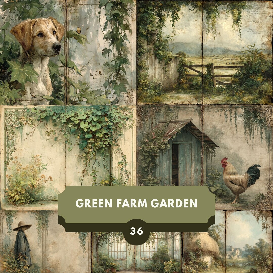Green Farm Garden Junk Journal Kit: Printable Ephemera (digital ...