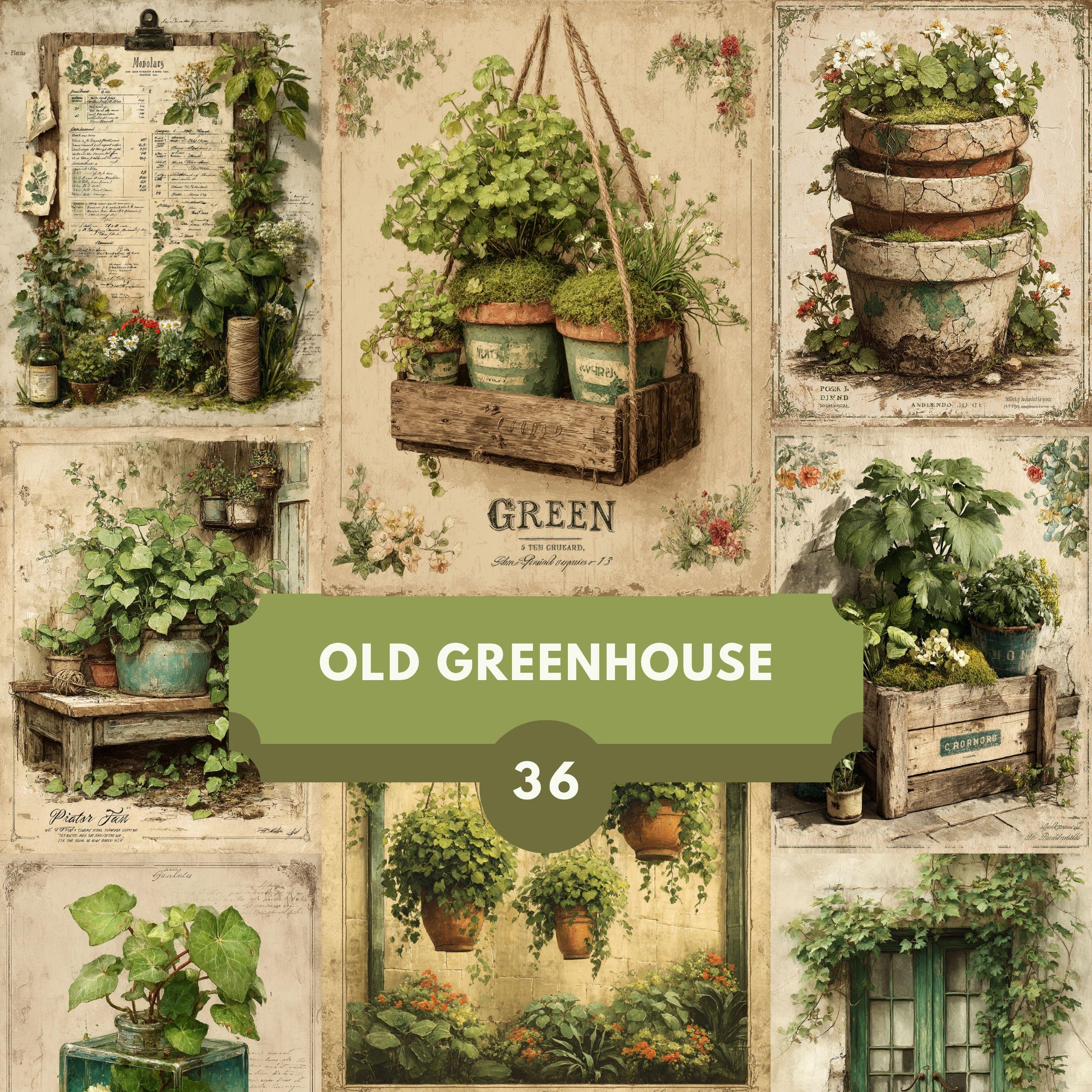 Old Greenhouse Junk Journal Pages, Digital Paper, Scrapbooking ...