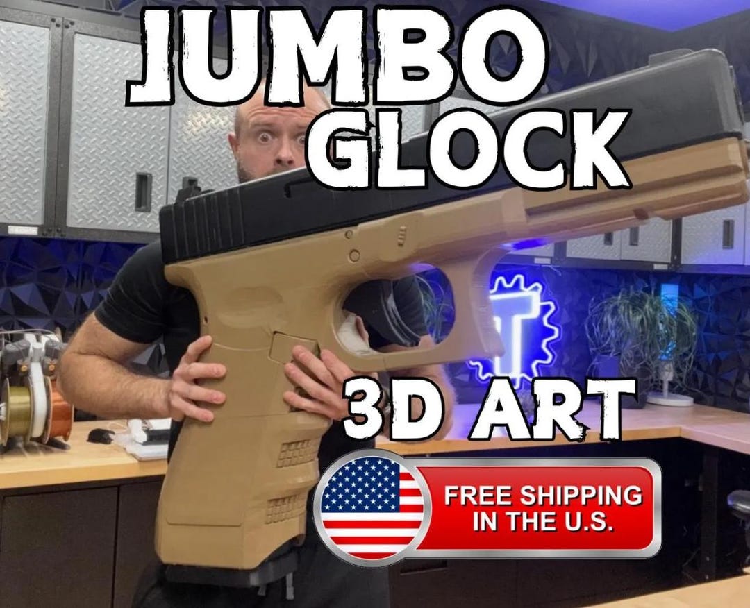 GIANT Glock 17 Wall Art desert Tan/khaki Color Movie/costume Prop ...