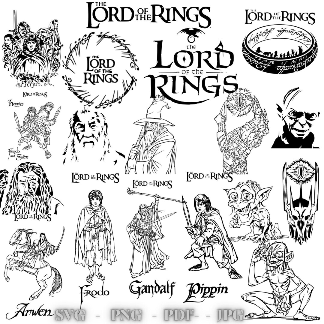 The Lord of the Rings SVG Bundle,digital Download,movie ,pdf Pattern ...