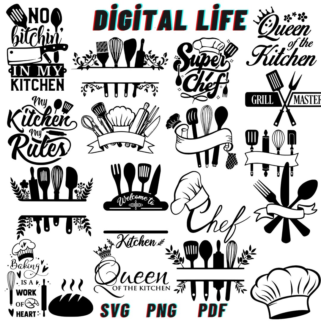 Kitchen Monogram Svg Bundle ,digital Download,my Kitchen My Rules ...