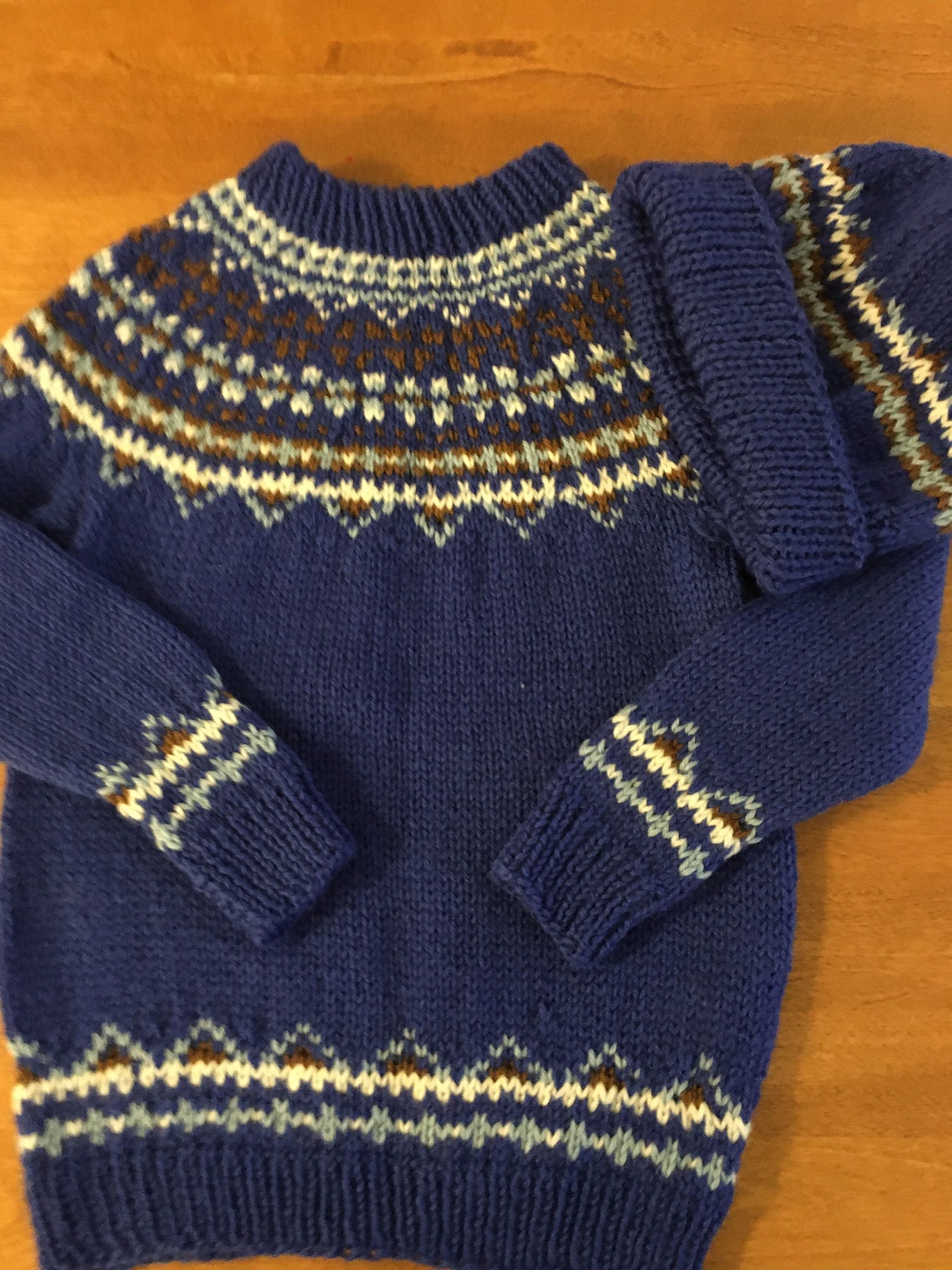 Blue Fair Isle Sweater Sweater Size 6 Sweater and Matching - Etsy