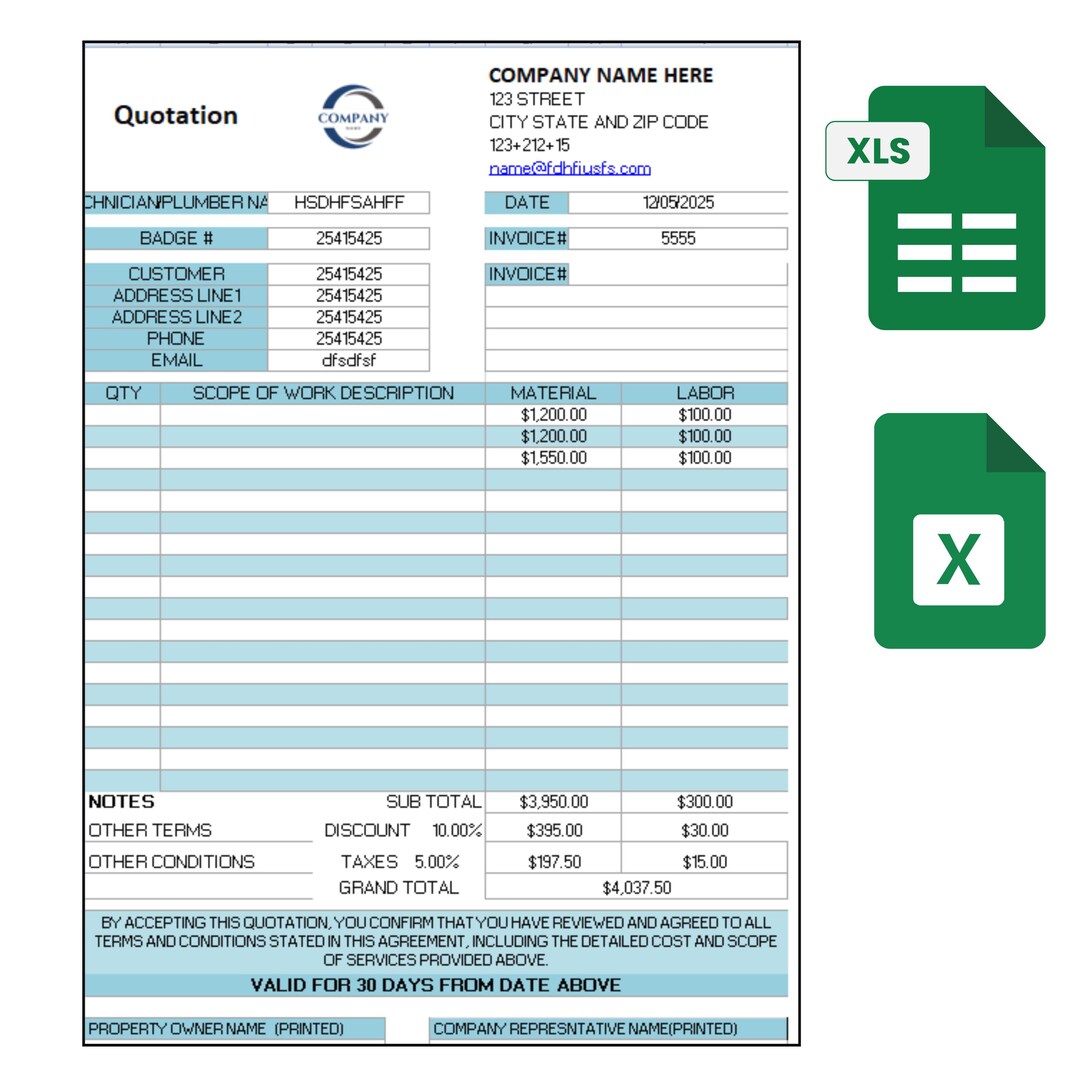 Electrical Estimate Proposal Template, Electrical Contractor Quote ...