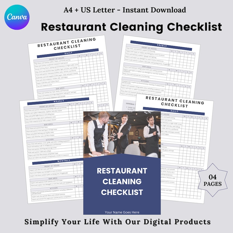 Restaurant Cleaning Checklist, Restaurant Deep Cleaning Guide ...