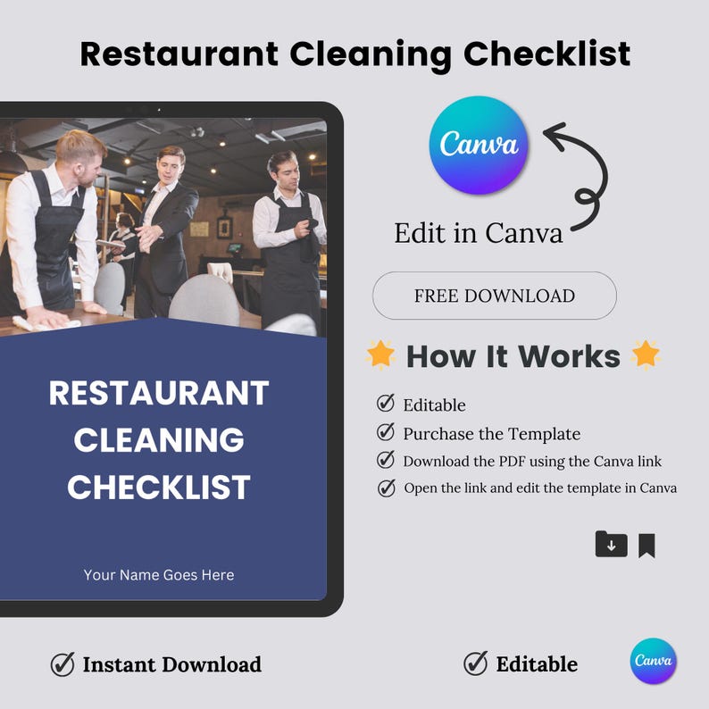 Restaurant Cleaning Checklist, Restaurant Deep Cleaning Guide ...