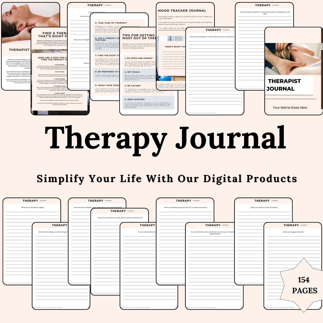 Therapist Journal Template, Mental Health Journal Template, Stress ...