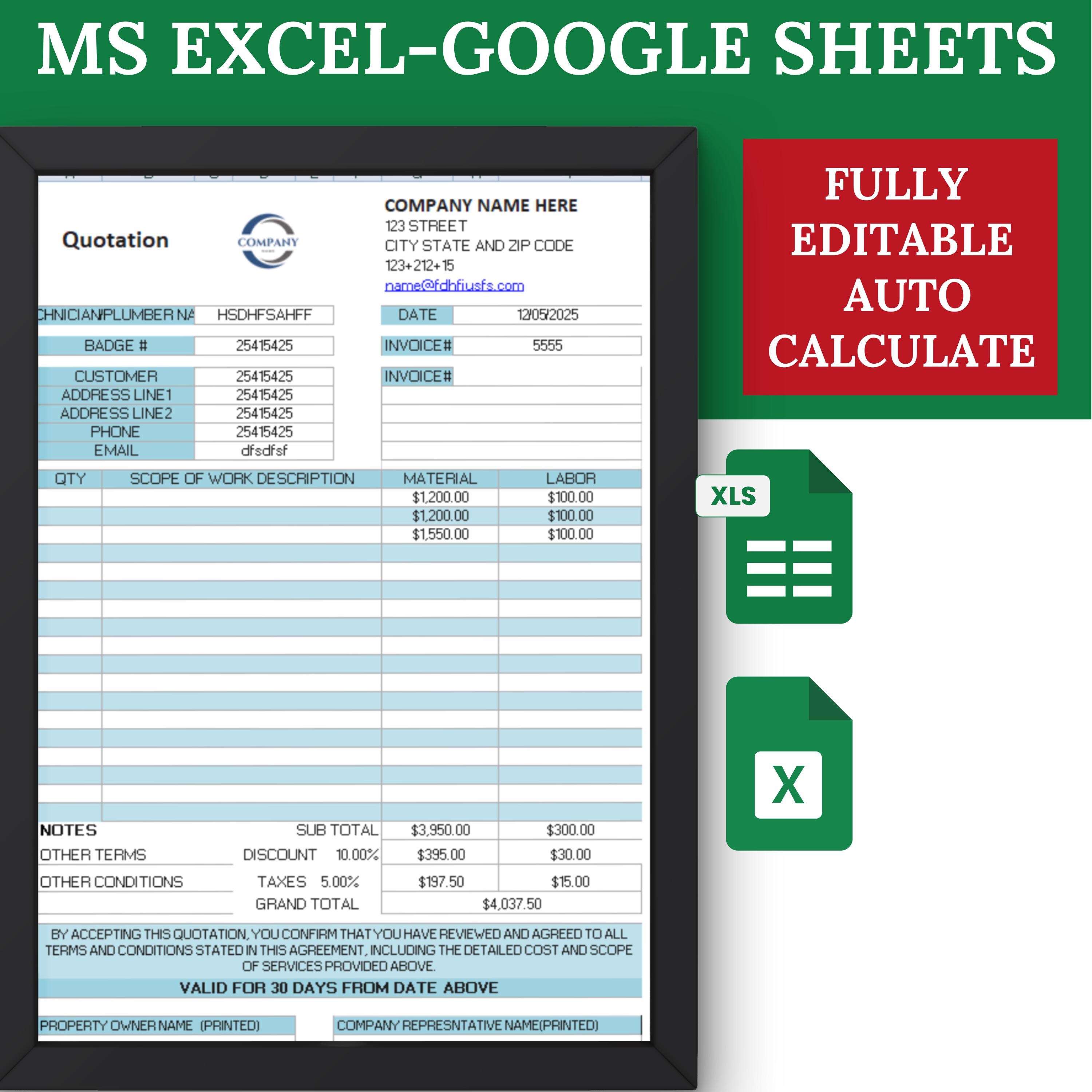 Electrical Estimate Proposal Template, Electrical Contractor Quote ...