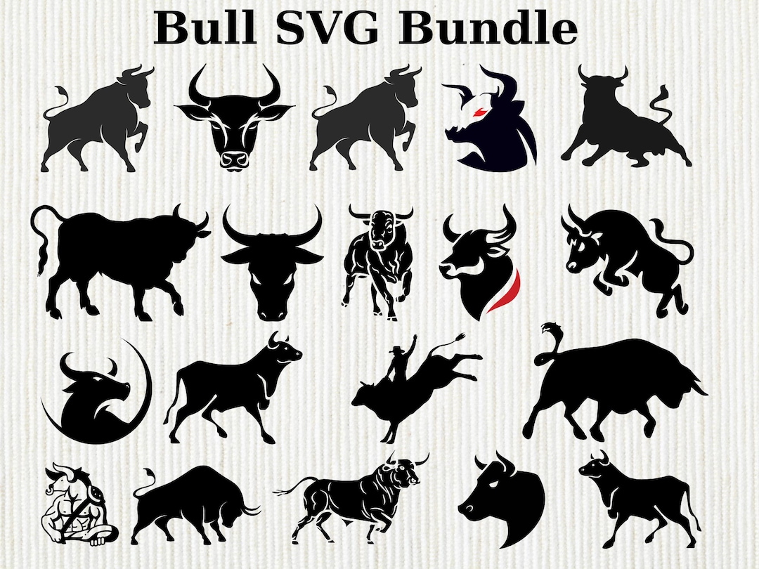 Bull SVG ,bull SVG Bundle, Bull Clipart Bundle, Bull Cut Files, Bull ...