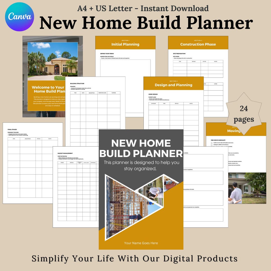 Home Build Planner, New Home Build Planner, Building Project Organizer, Home Construction ...