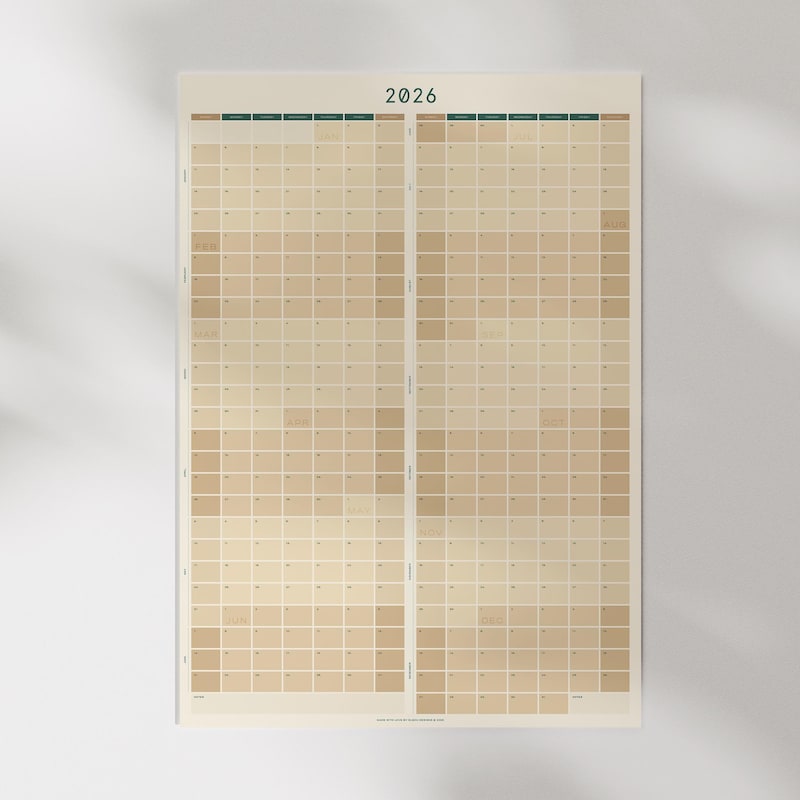 Full Year Calendar Retro - Etsy