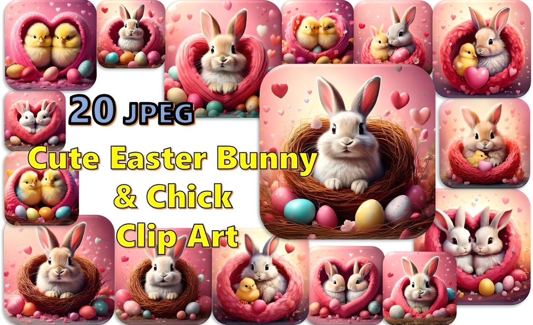 Adorable Easter Bunny Clipart Bundle (20 Images) - Perfect for ...