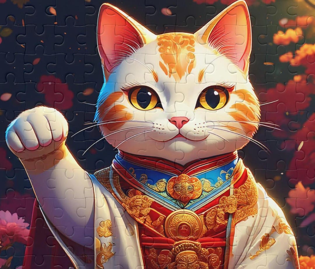 Puzzle, Asian Maneki-neko Feng Shui Decoration, Business Prosperity ...