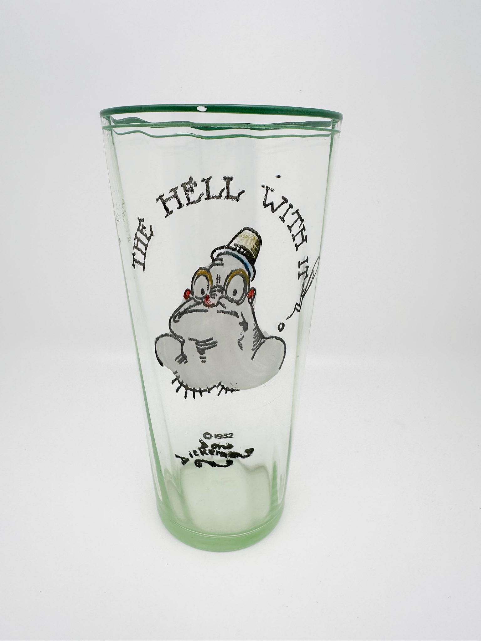 Vintage Antique Prohibition Era Don Dickerman Cartoon Signed Glass Art ...