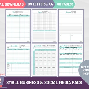 Small Business and Social Media Planner Printable Pack Business ...