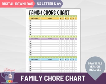 Family Chore Chart - Etsy