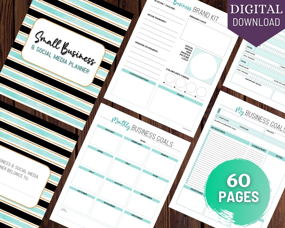 Small Business and Social Media Planner Printable Pack Business ...