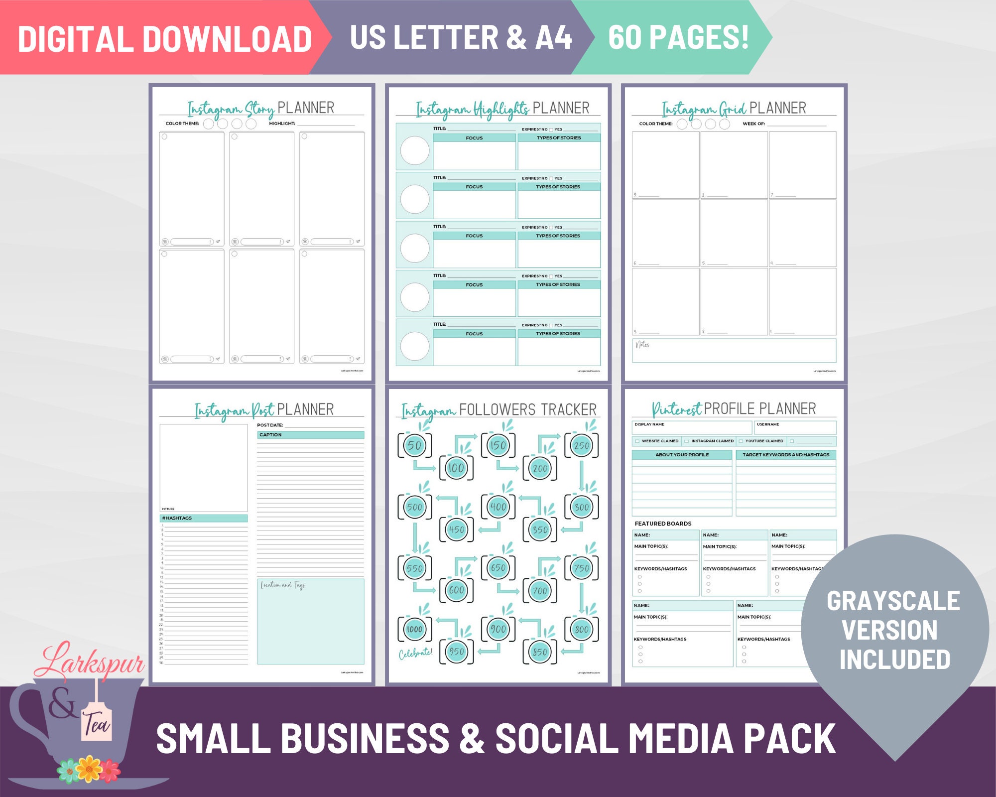 Small Business and Social Media Planner Printable Pack Business ...