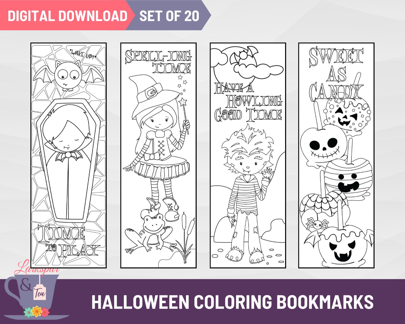 Printable Halloween Coloring Bookmarks Creative Halloween - Etsy