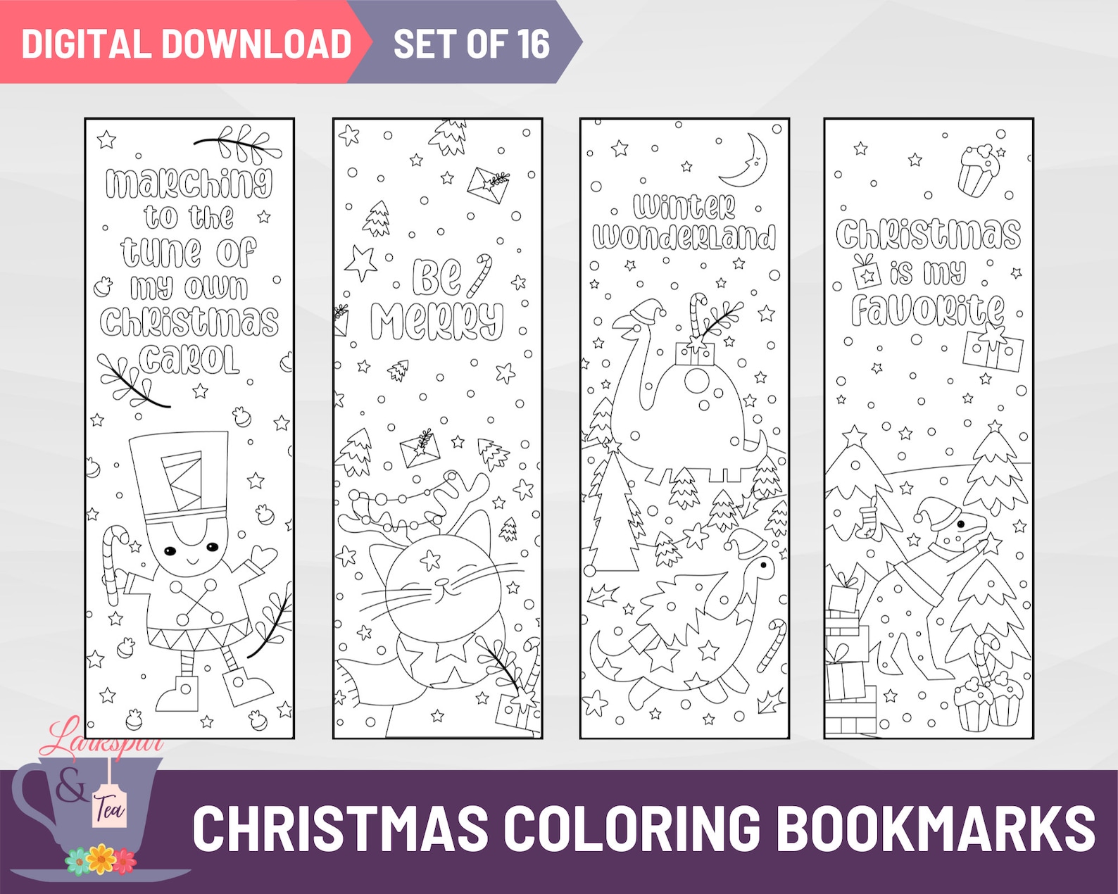 Printable Christmas Coloring Bookmarks for Children Gift Wrap - Etsy