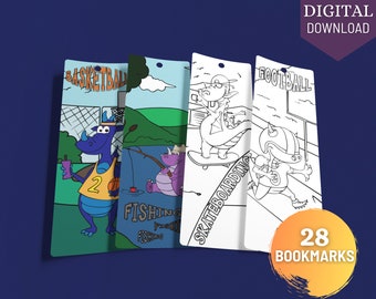 Sports Coloring Bookmarks - Etsy