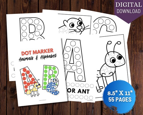 Dot Marker Animals & Alphabet Printables Toddler or Preschool - Etsy