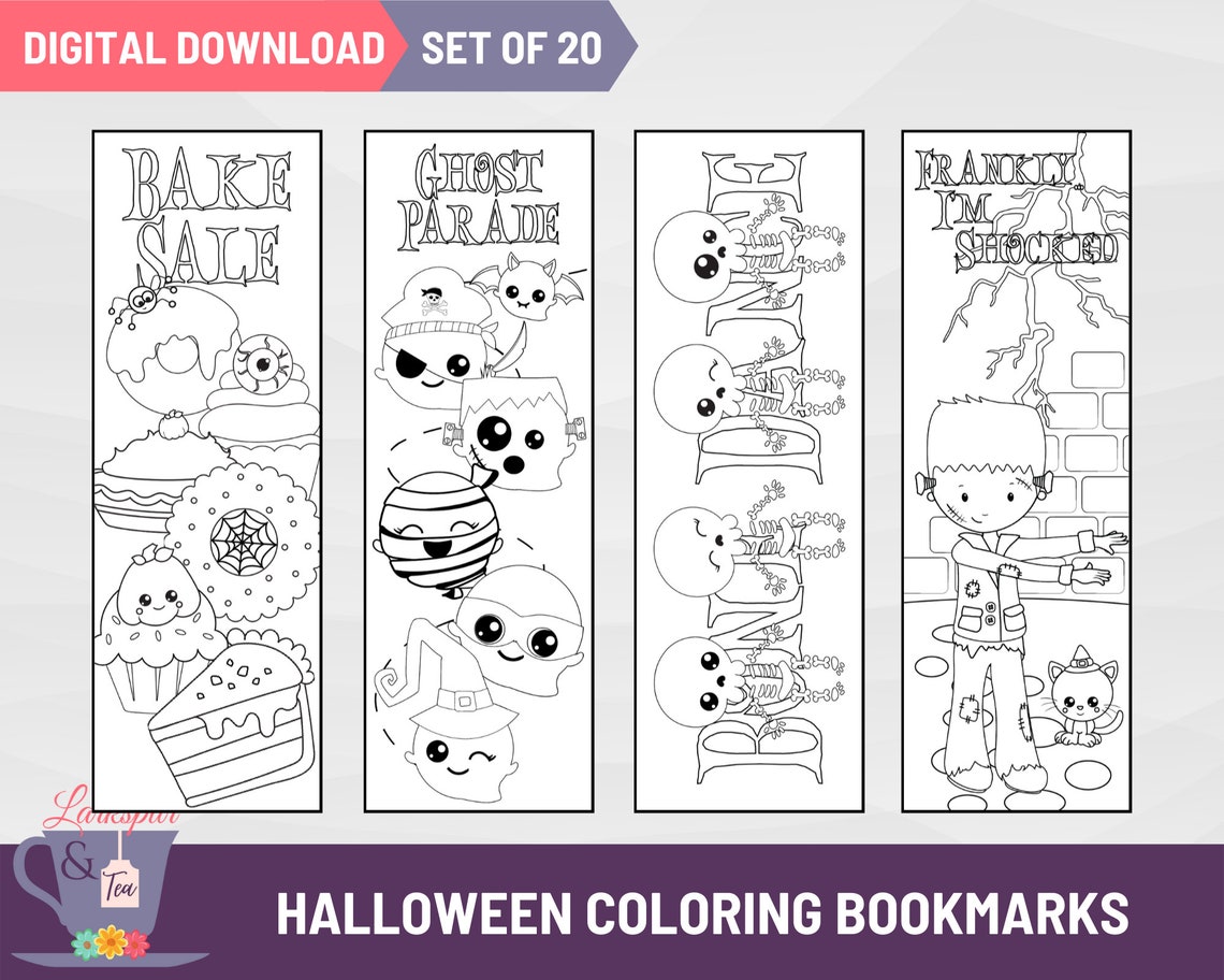 Printable Halloween Coloring Bookmarks Creative Halloween - Etsy