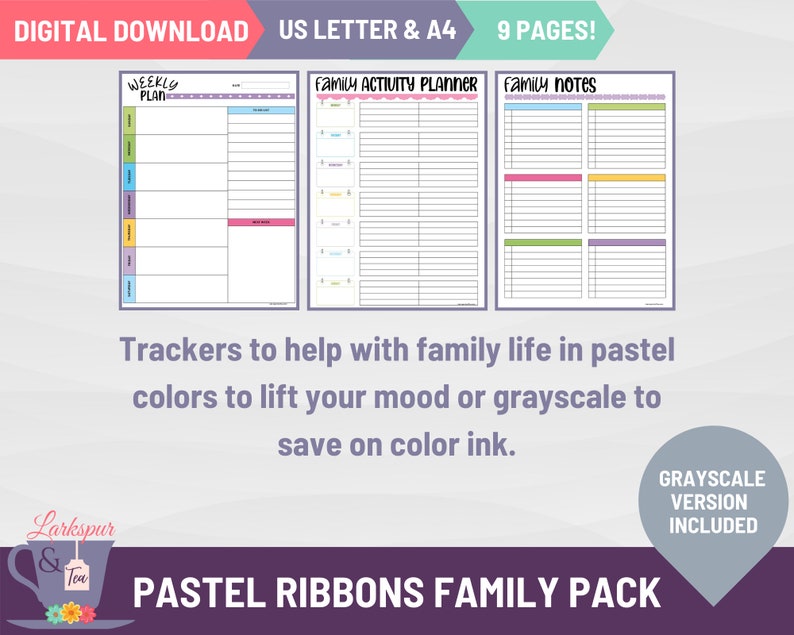 Family Trackers Printable Pack Activity Planners Chore - Etsy
