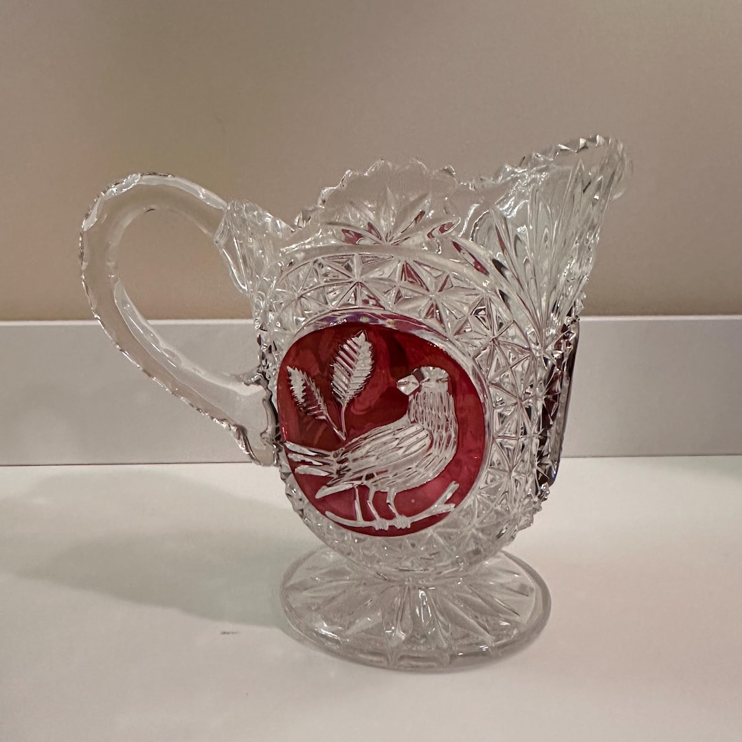 Hofbauer Red Bird Byrdes Crystal Pitcher - Etsy