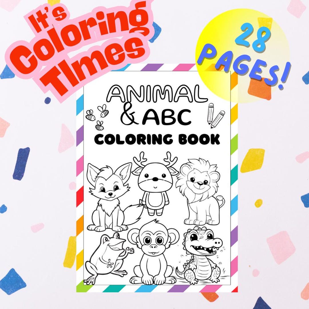 Animal & ABC Kids Coloring Book, Baby’s First Alphabet Book, Cute Theme ...