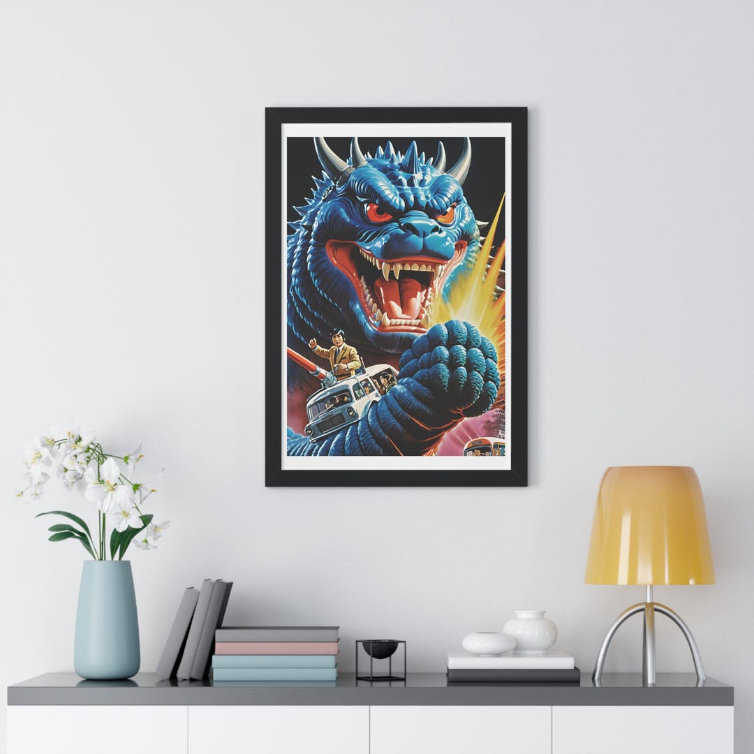 1970s Japanese Manga Animation Pachi Kaiju Monster Rampage Framed ...