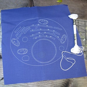 DIY Embroidery Kit, Cell Biology Blueprint, Glow in the Dark Thread ...