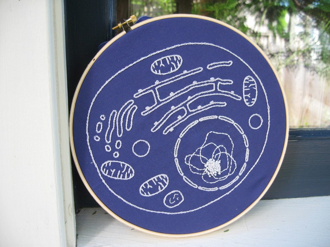 DIY Embroidery Kit Cell Biology Blueprint Glow in the Dark - Etsy